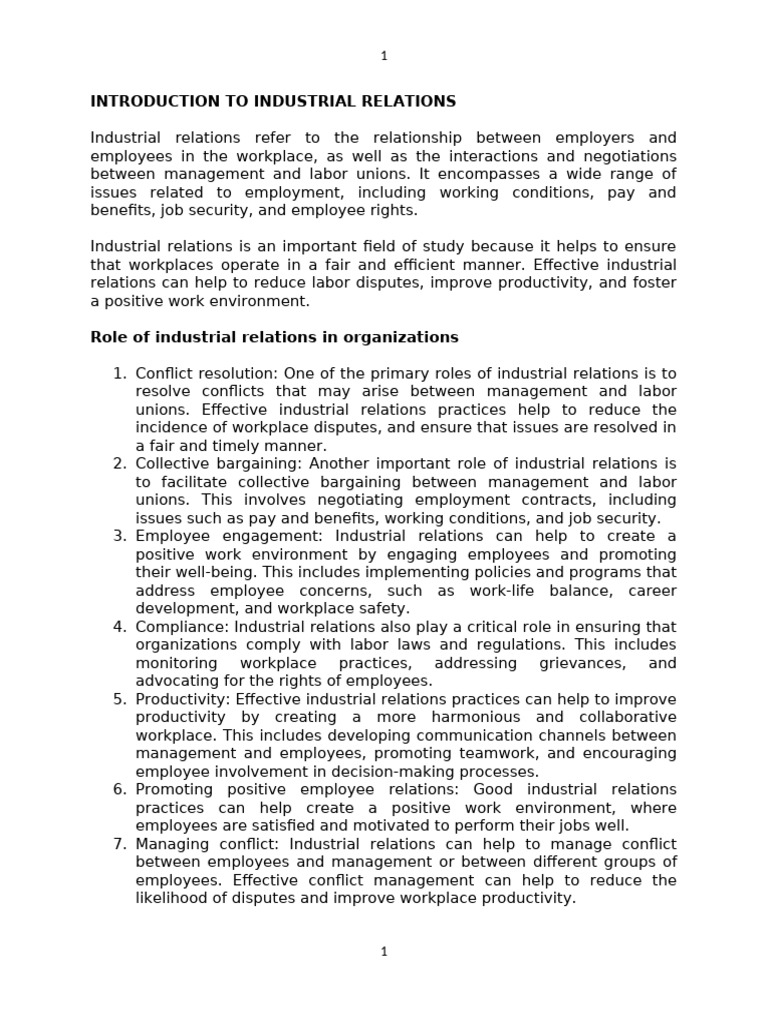 Industrial Relations | PDF | Employment | Mediation