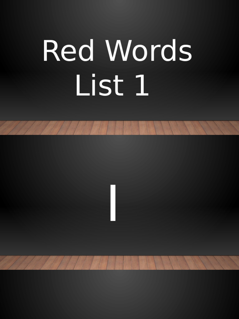 Common Red Words Lists for Kids | PDF