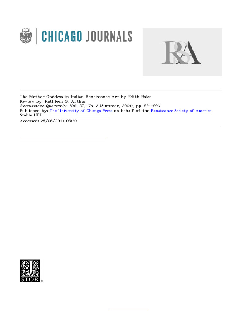 The Mother Goddess in Italian Renaissance Artby Edith Balas (Review by ...