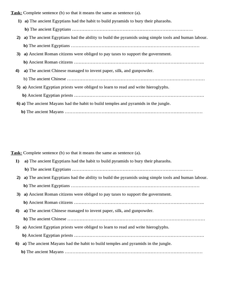 Complete Historical Sentence Tasks | PDF