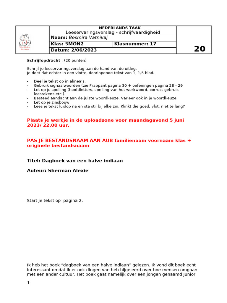 Vatnikaj Besmira 5MON2 Leeservaringsverslag | PDF