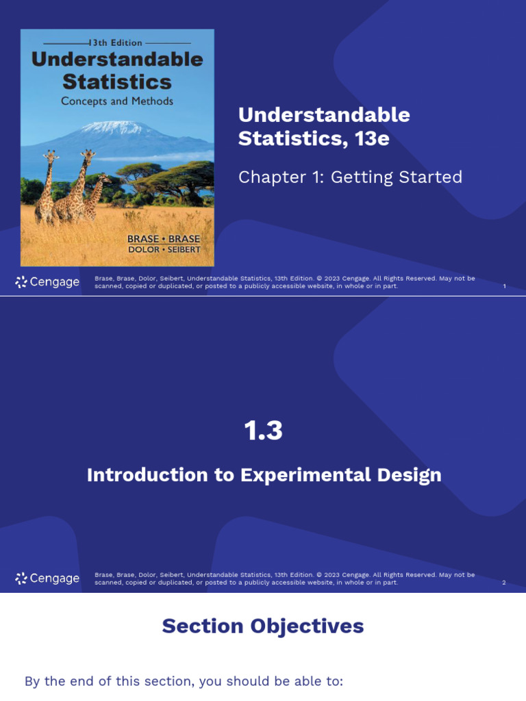 Brase Understandable Stats 13e Section1.3 | PDF | Placebo | Experiment