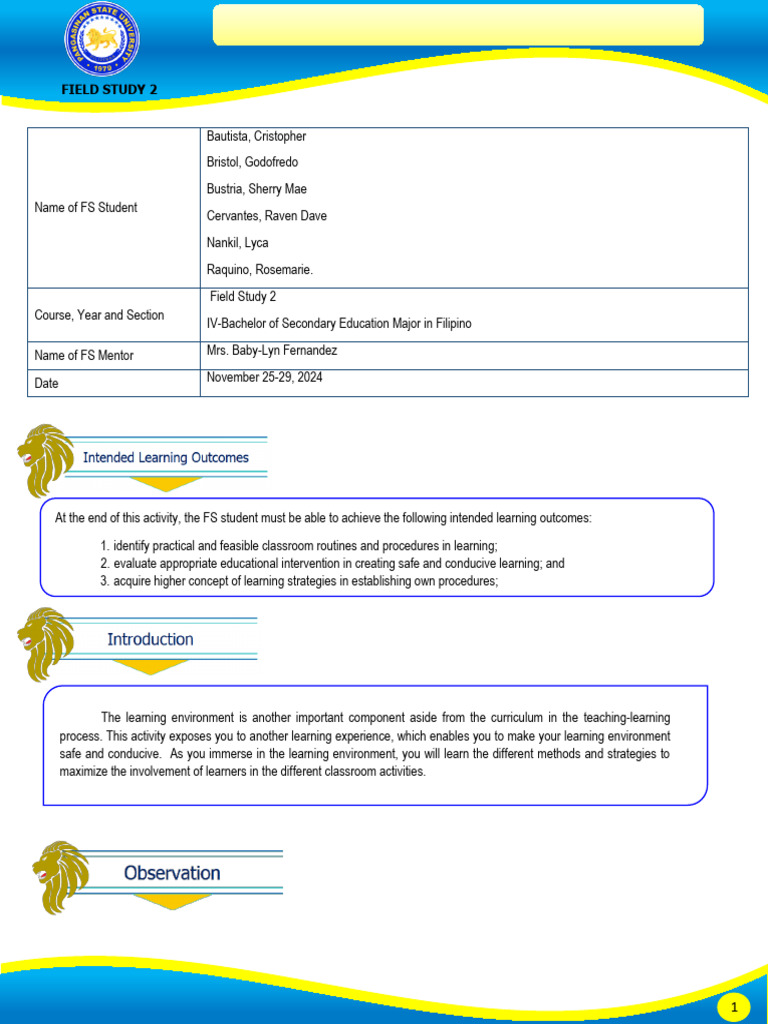 Activity 2 (Making A Learning Environment Safe and Conducive) | PDF ...