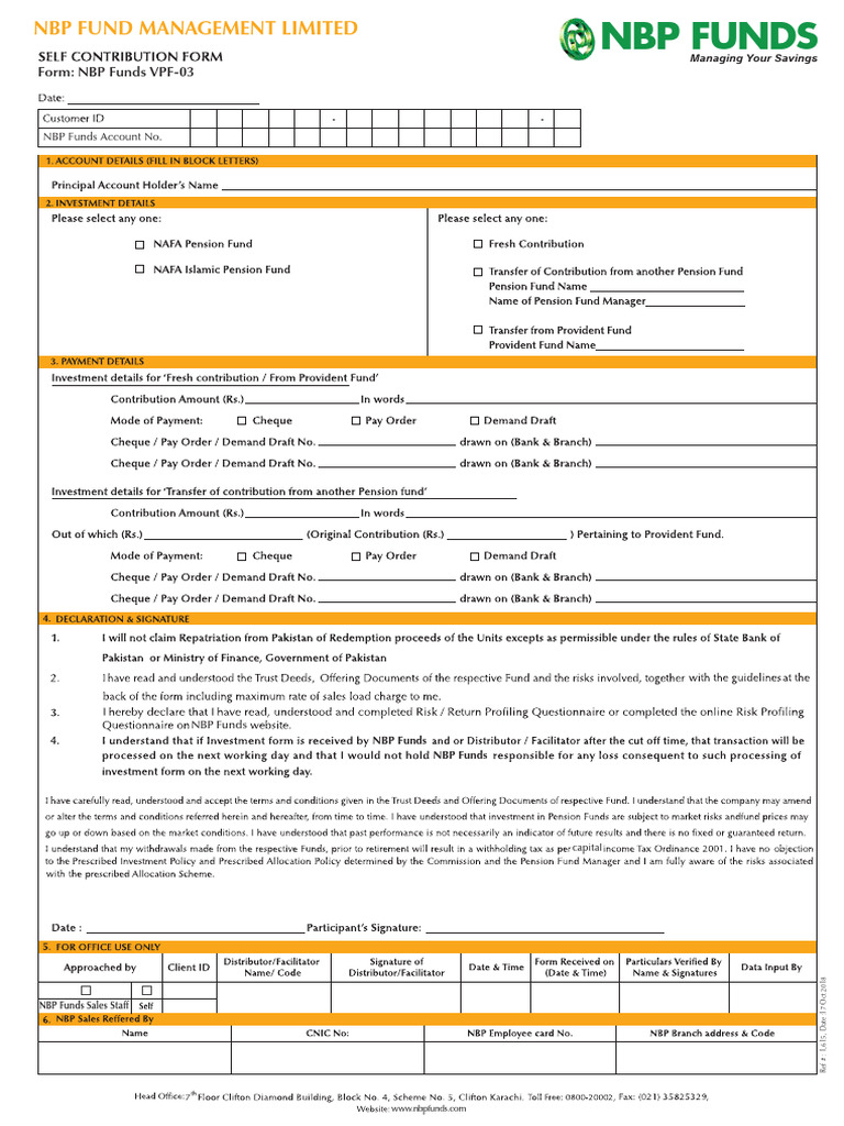Contribution-Form-NPF-03 | PDF
