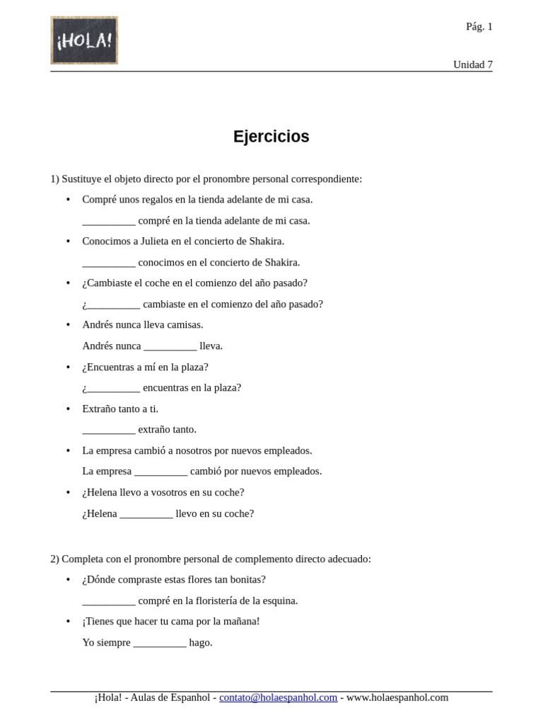 Unidad 7 - Ejercicios | PDF