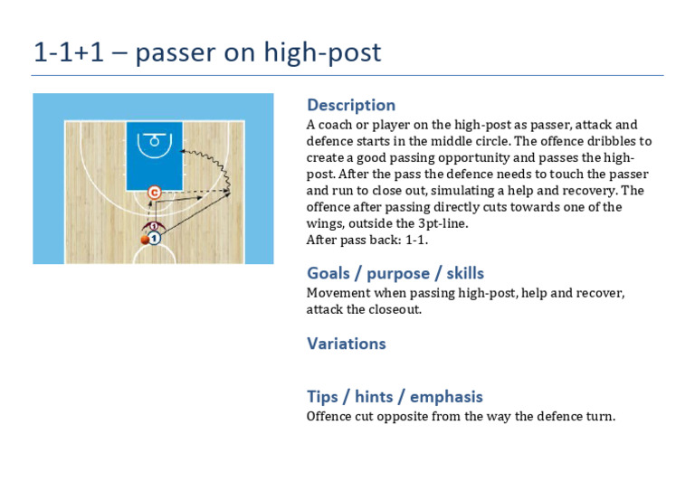High-Post Passing Techniques | PDF