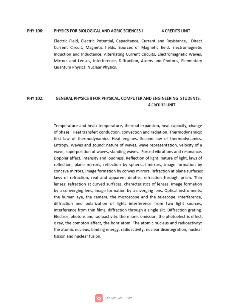 Physics for Biological and Engineering Sciences | PDF