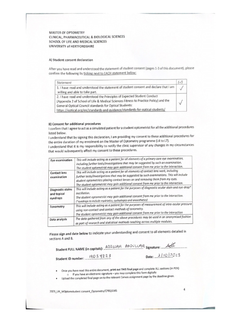 MASTER OF OPTOMETRY | PDF