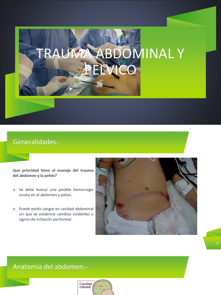 Trauma Abdominal y Pelvico | PDF | Abdomen | Especialidades Medicas