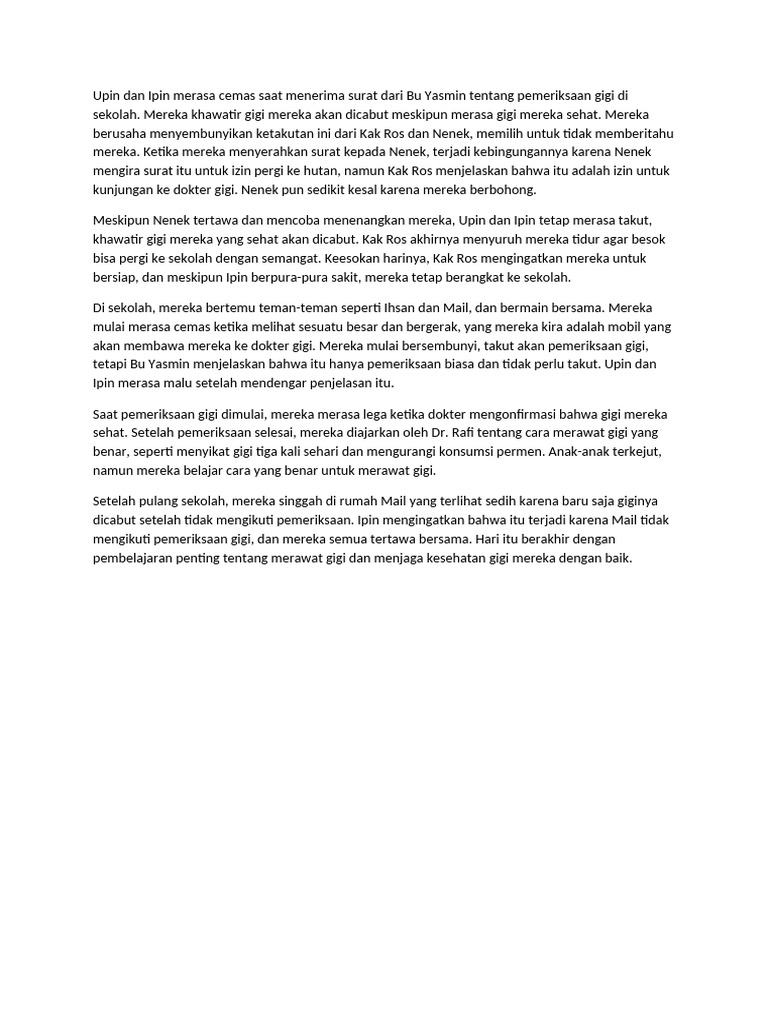 Ringkasan Upin Ipin 1 | PDF