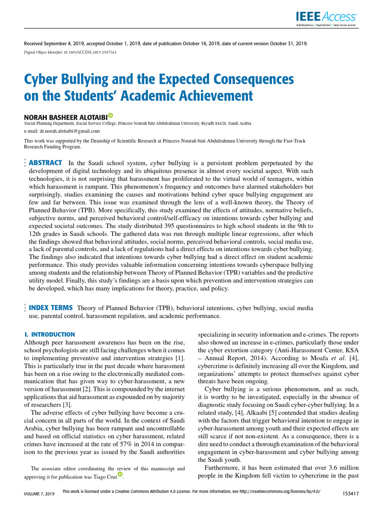 Cyber Bullying and The Expected Consequences On The Students Academic ...