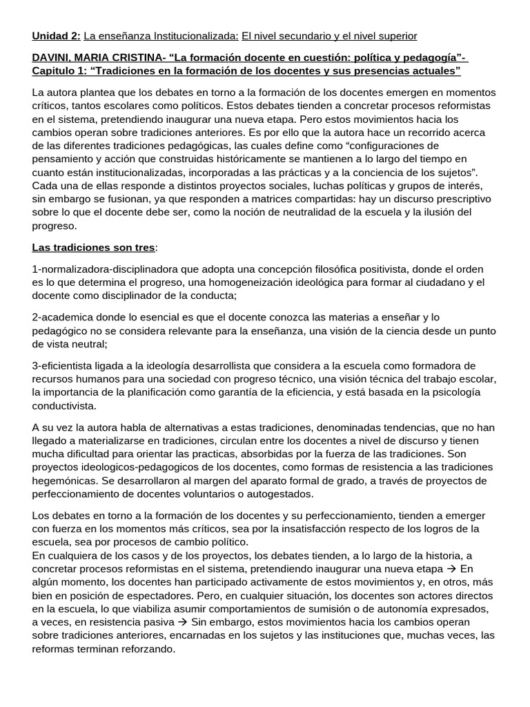 DAVINI, MARIA CRISTINA Capitulo 1 | PDF | Enseñando | Ideologías