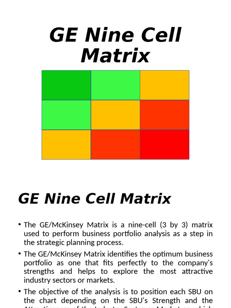 GE Nine Cell Matrix | PDF | Investing | Business Economics
