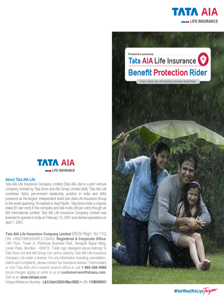 Benefit Protection Rider Brochure | PDF | Insurance