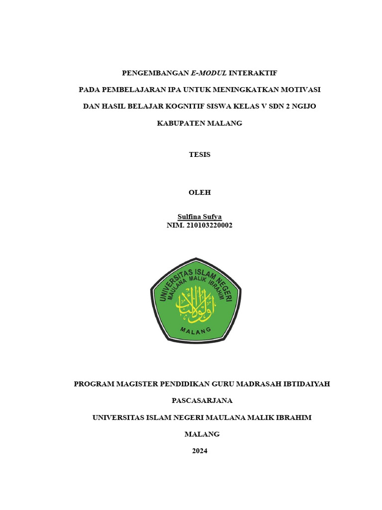 2024-Pengembangan E-modul Interaktif Pada Pembelajaran Ipa | PDF