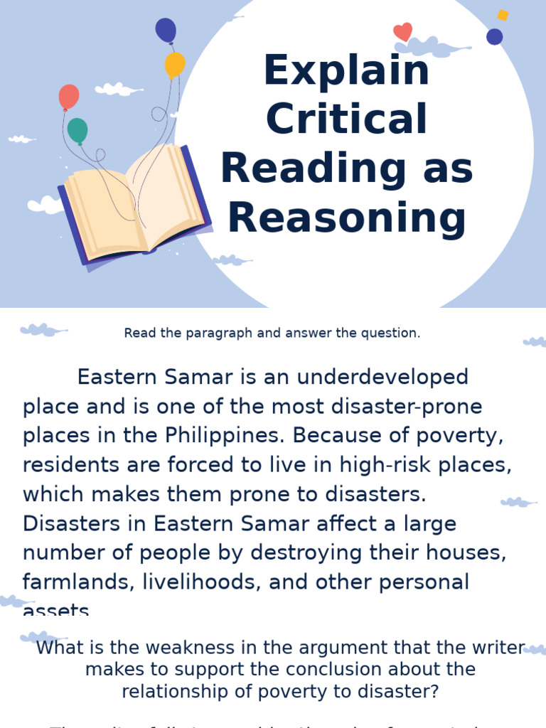 Critical Reading and Reasoning Guide | PDF | Reason | Argument