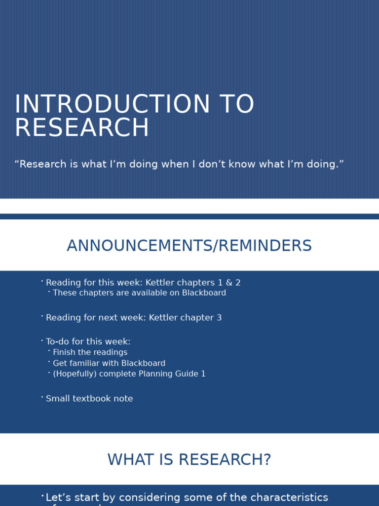 Intro To Research Slides | PDF | Validity (Statistics) | Type I And ...