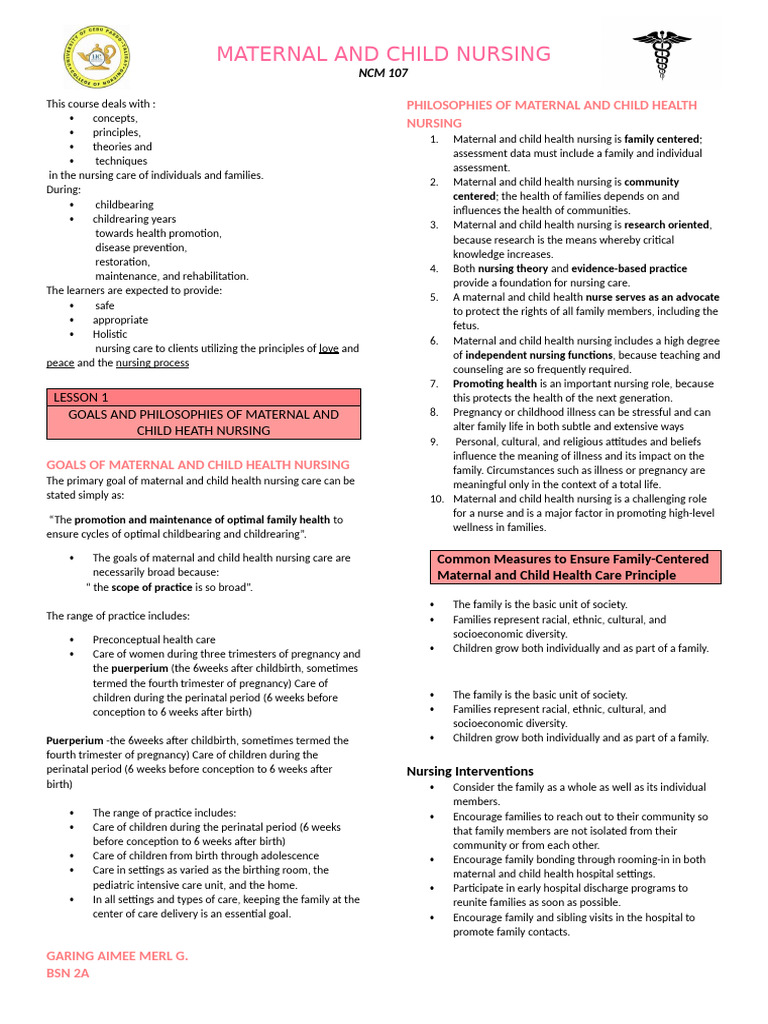 MCN Lec Prelim Reviewer | PDF | Nursing | Pregnancy