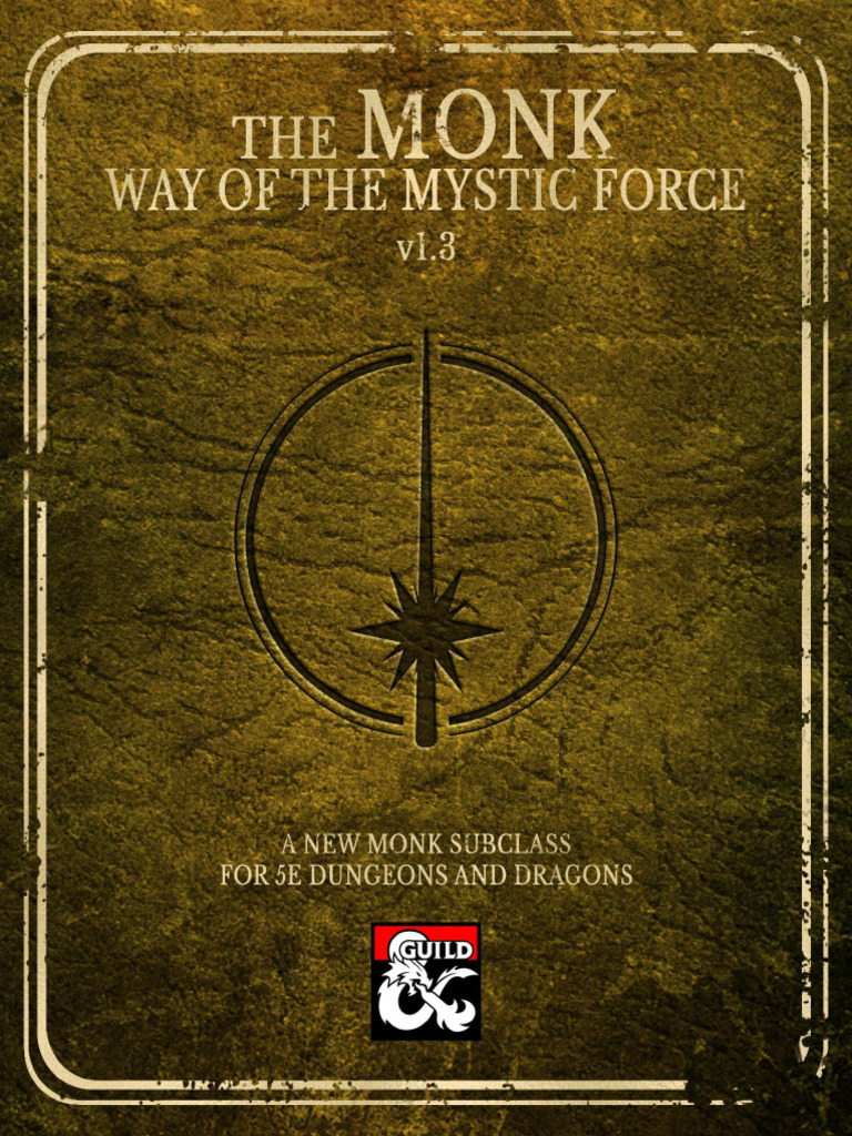 The Monk - Way of The Mystic Force | PDF | Dungeons & Dragons | Gary ...