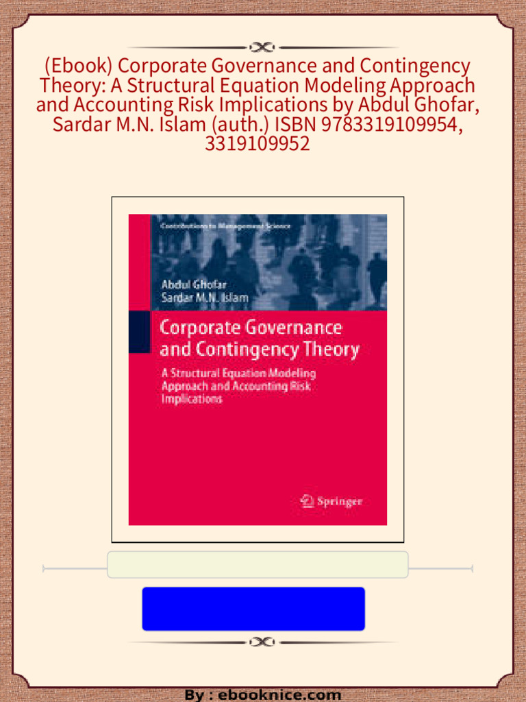 Instant Download (Ebook) Corporate Governance and Contingency Theory: A ... Instant Download (Ebook) Corporate Governance and Contingency Theory: A ...