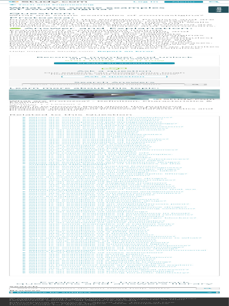 What Are Some Examples of Zoomastigina Homewor | PDF | Protozoa | Organisms