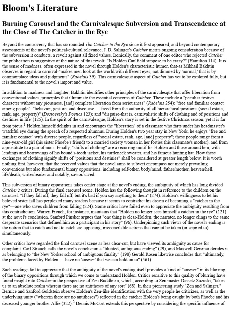 Burning Carousel and The Carnivalesque Subversion and Transcendence at ...