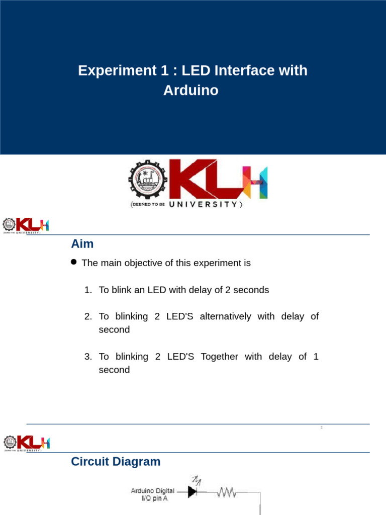 Experiment 1 LED Blinking | PDF