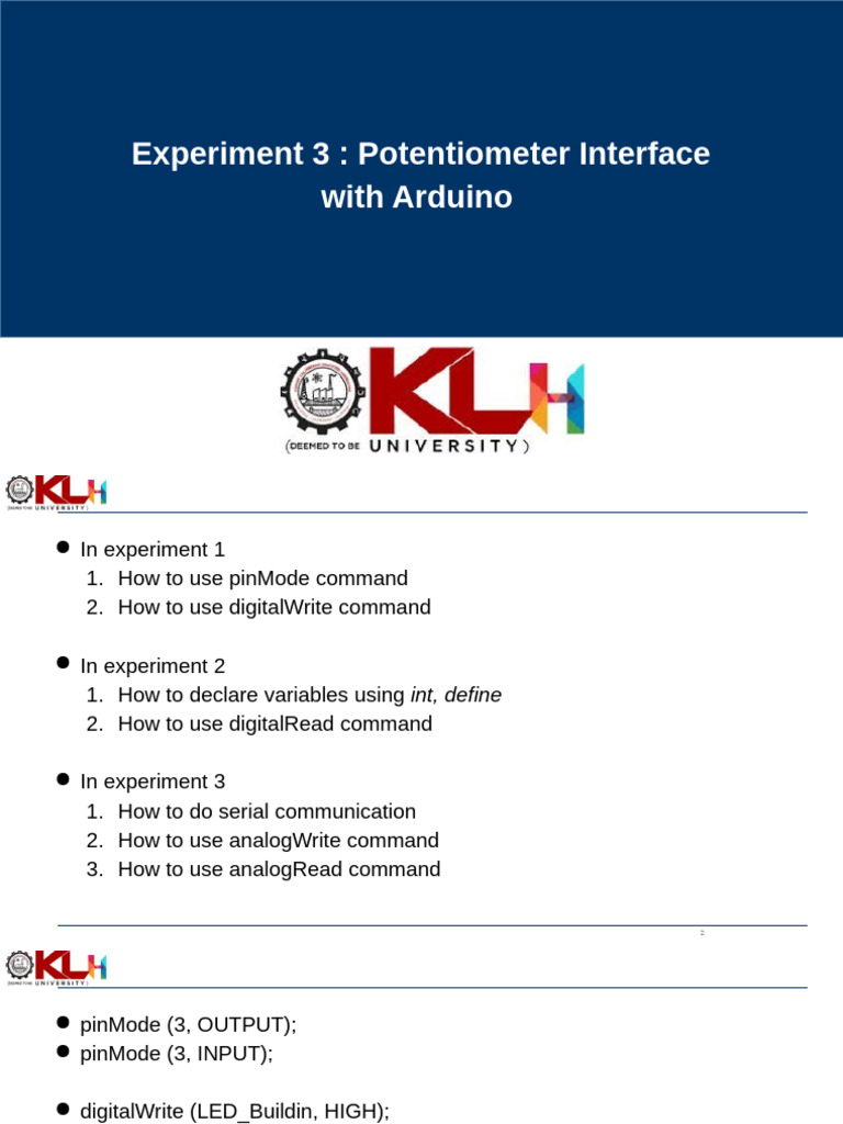 Experiment 03 Potentiometer | PDF