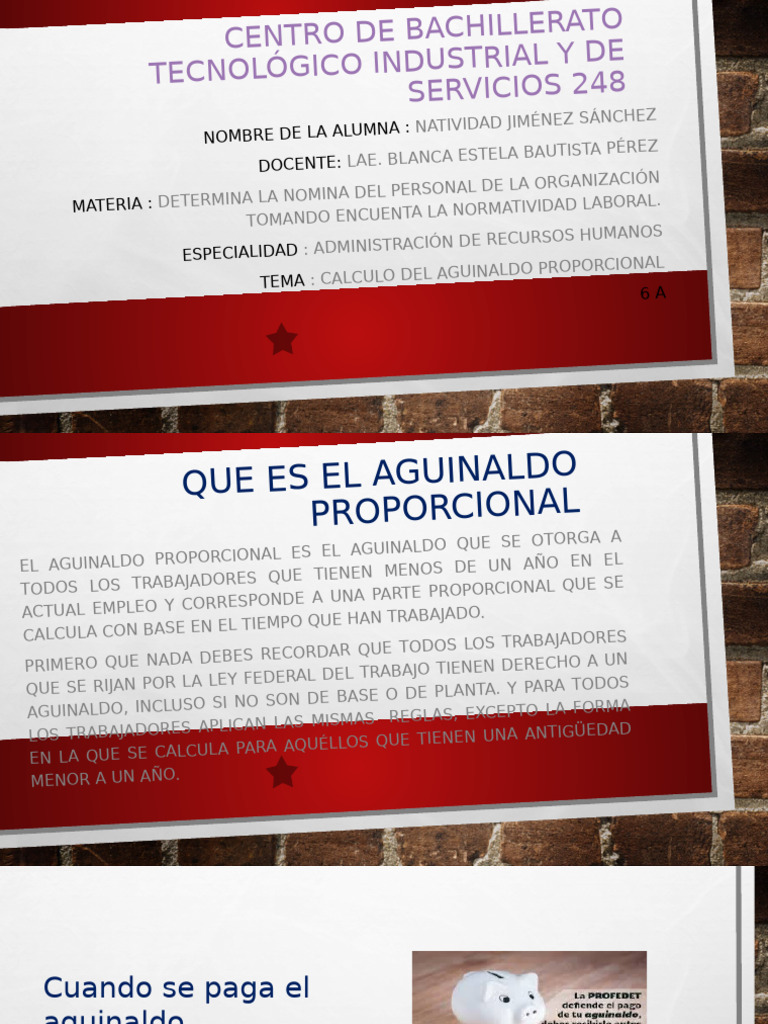 Como Se Calcula El Aguinaldo Proporcional. | PDF | Compensación laboral ...