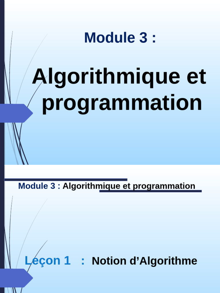NOTION ALGORITHME | PDF | Programmation informatique | Algorithmes
