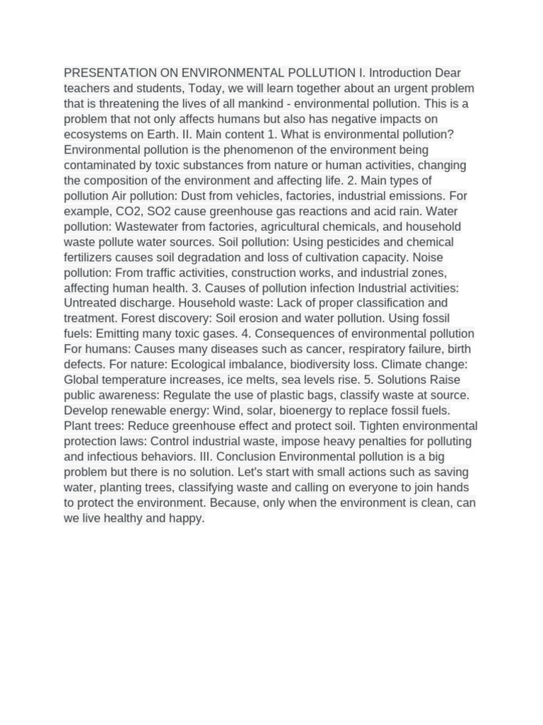 Environmental Pollution Overview | PDF