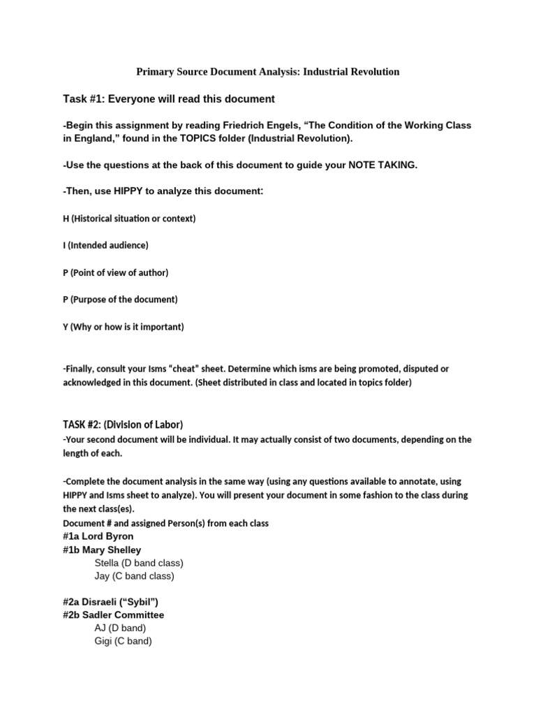 2025, Primary Source Analysis Assignments | PDF