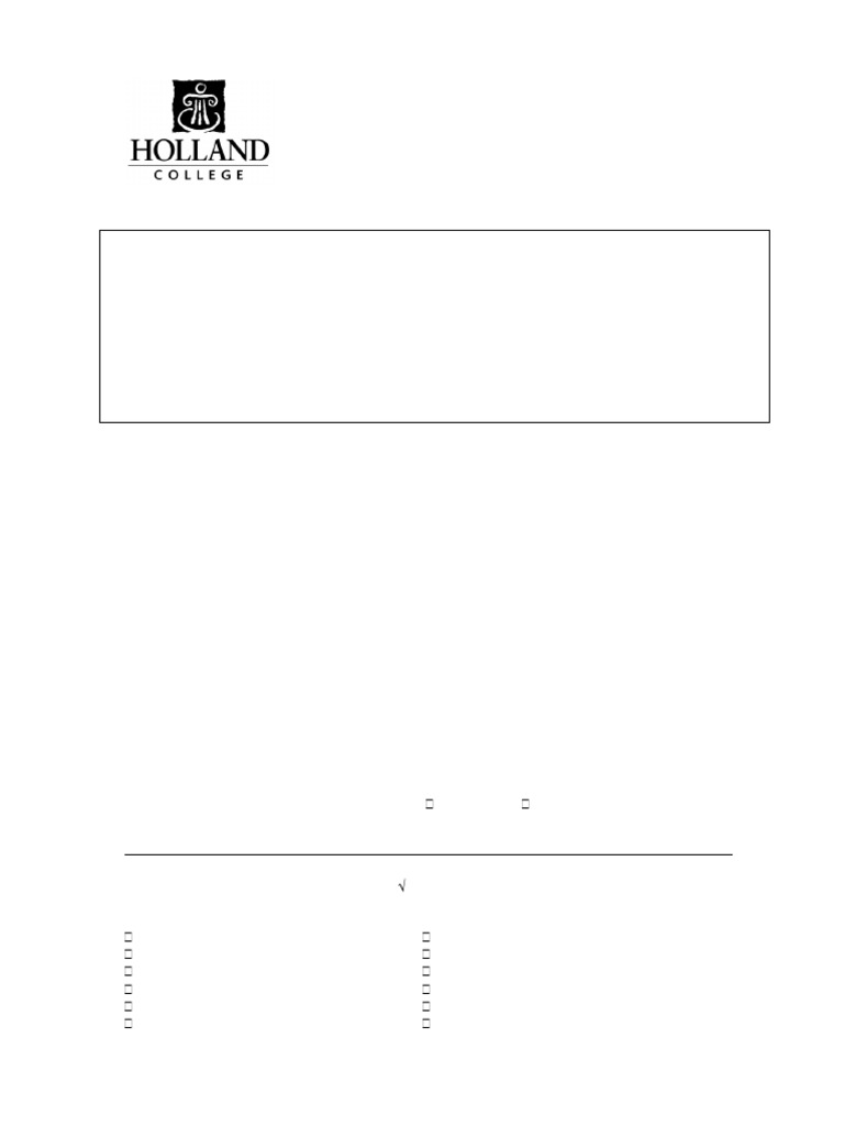 Holland College Applicant Reference Form | PDF | Cognition