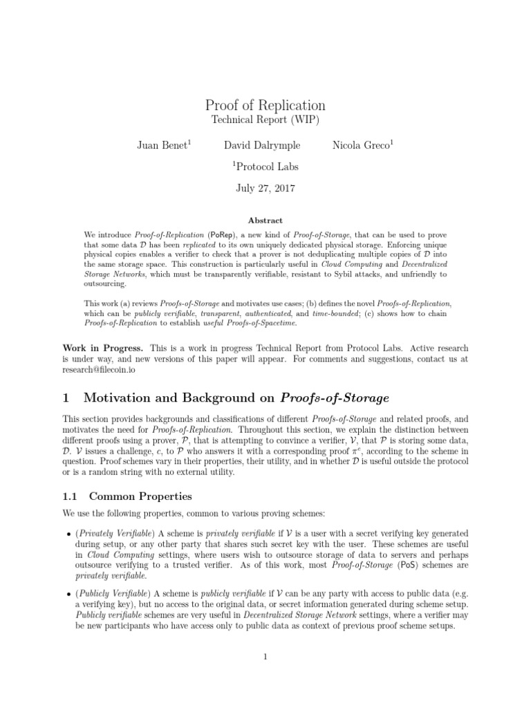 Proof of Replication | PDF | Computing | Computer Science