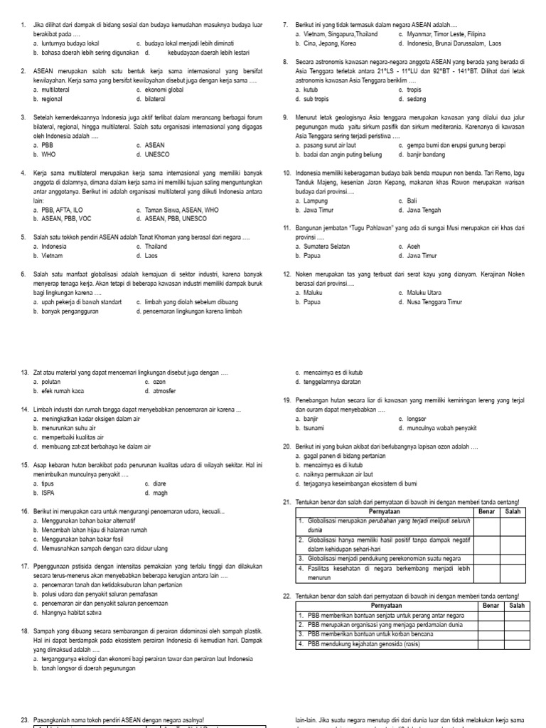 Latihan Soal dan Rangkuman Materi ASAT IPS | PDF