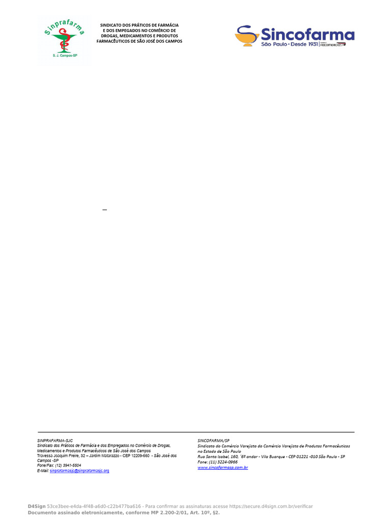 Sinprafarma X Sincofarma 2024 - 2025 | PDF | Salário | Sindicato