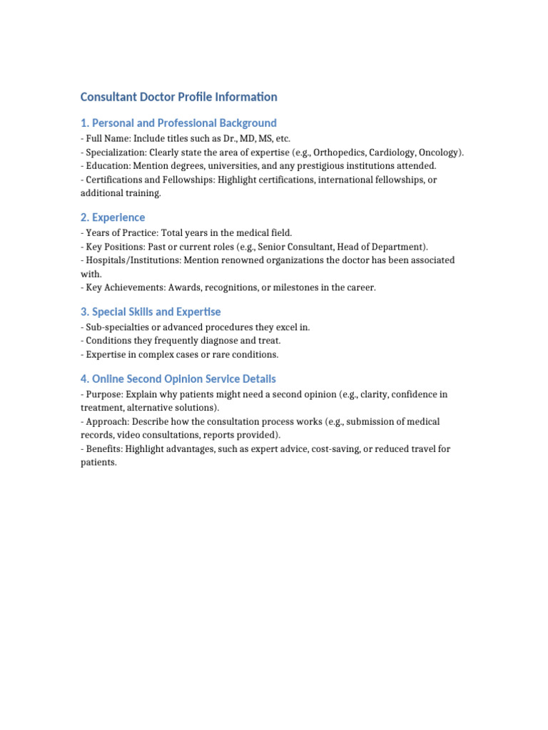 Consultant_Doctor_Profile | PDF