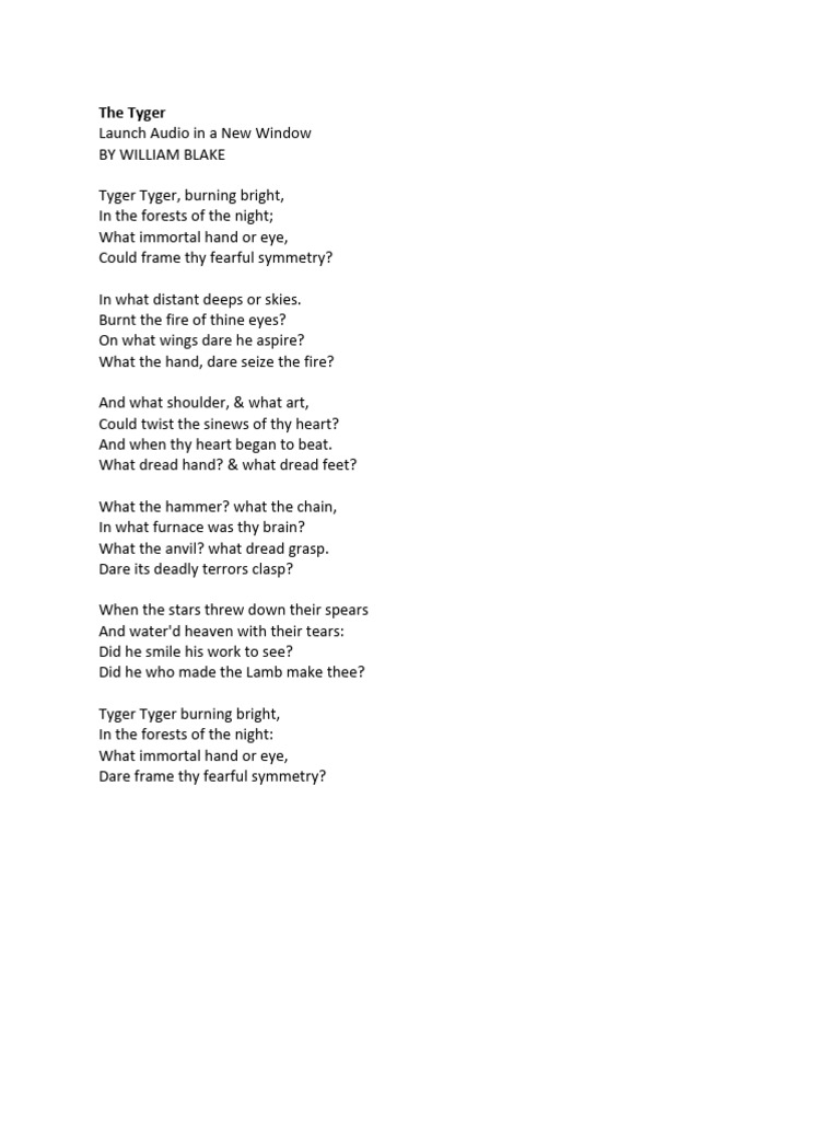 The Tyger | PDF