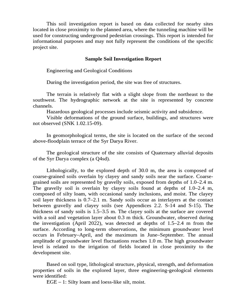 Soil Investigation Report | PDF | Silt | Concrete