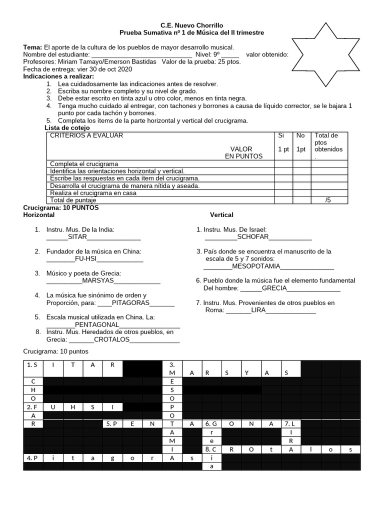 9ºejemplo de Ejercio Cruscigrama | PDF