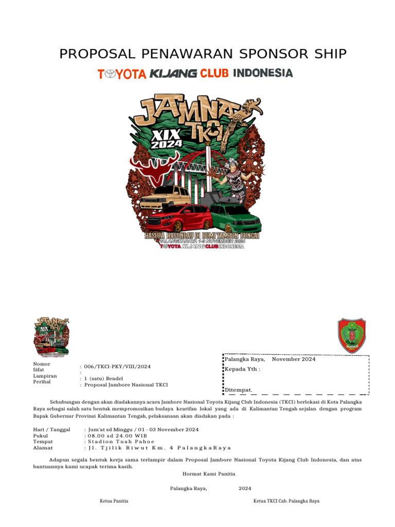 Proposal Sponsor Jambore TKCI 2024 | PDF