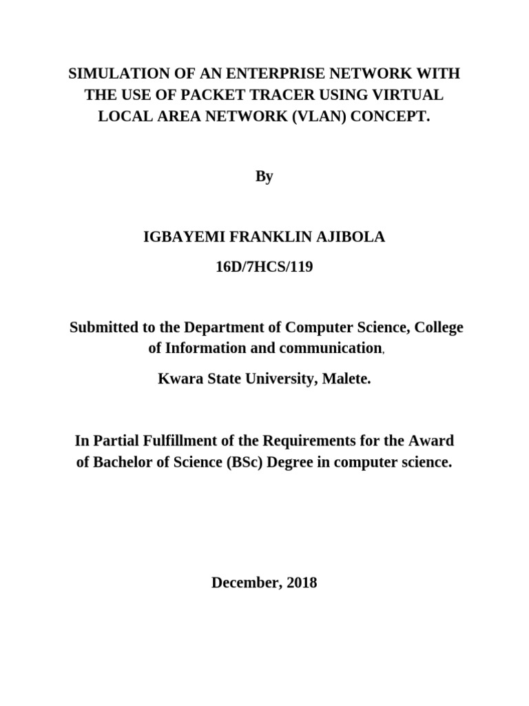 VLAN Network Simulation Guide | PDF | Computer Network | Router (Computing)