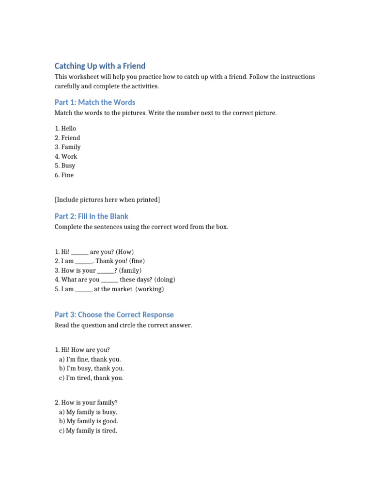 Practicing Conversations with Friends | PDF