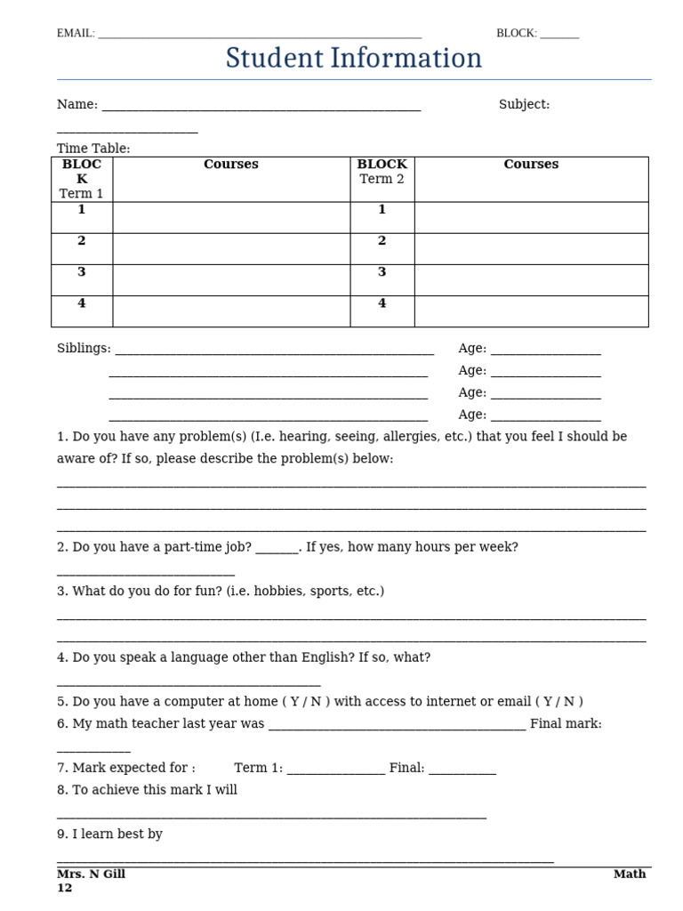 student_information | PDF | Communication