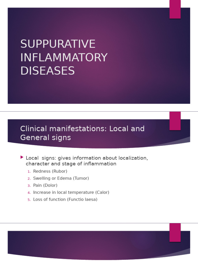 Suppurative Inflammatory Diseases | PDF | Inflammation | Medicine
