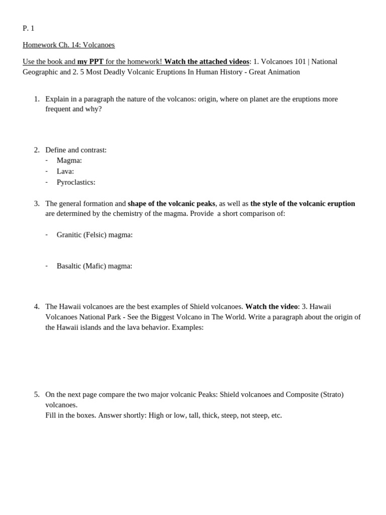 Volcanoes: Types, Eruptions, and Formation | PDF