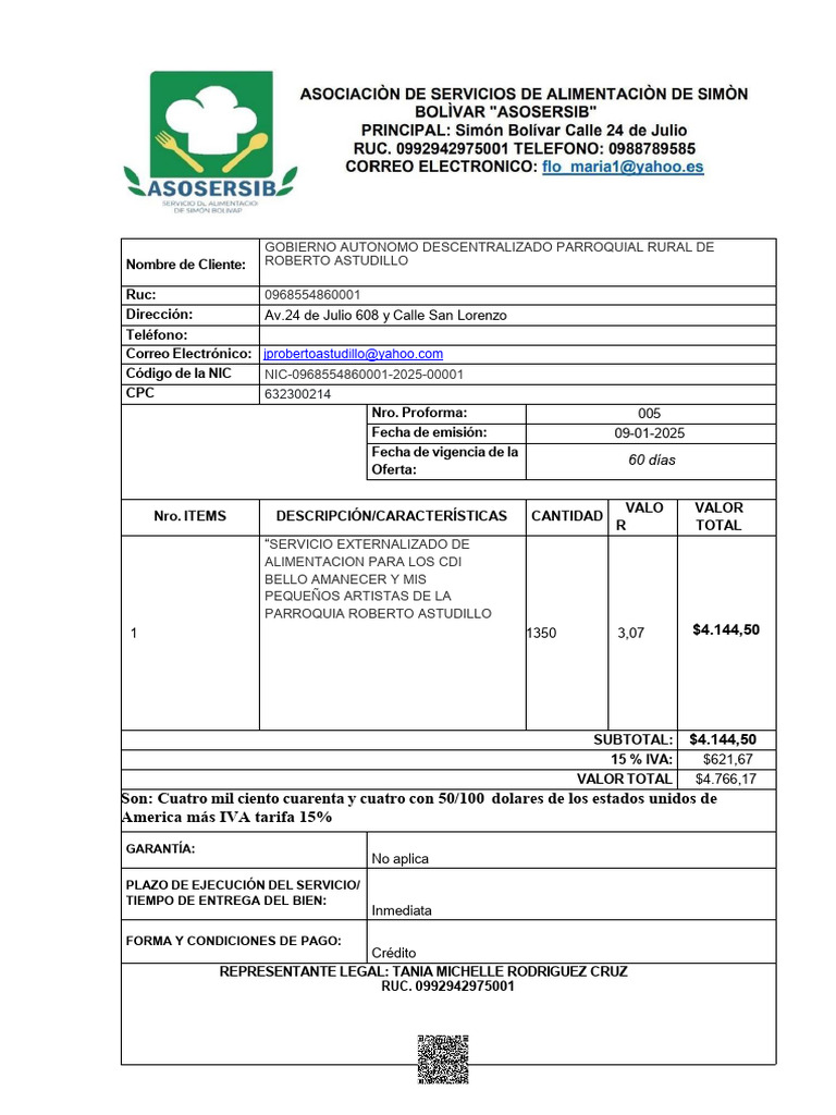 Proforma Asosersib 09012025 Signed | PDF