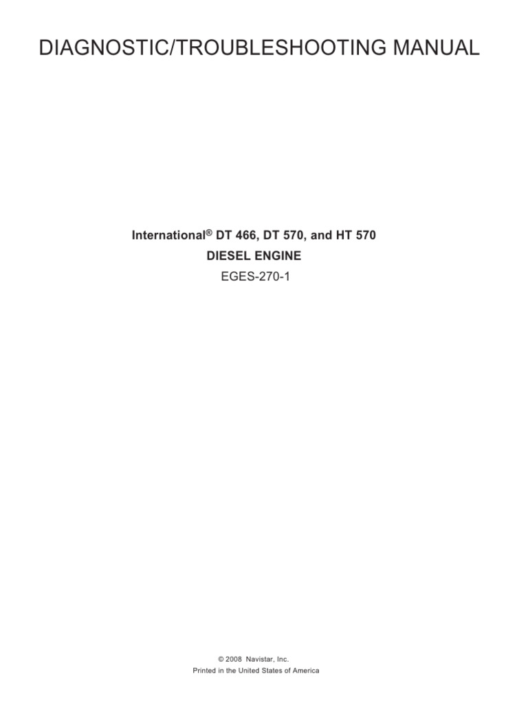 EGES270 - DT 466, DT 570, and HT 570 | PDF | Turbocharger | Mechanical ...