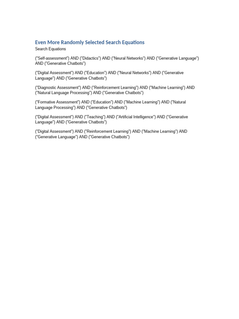 Additional More Random Search Equations | PDF
