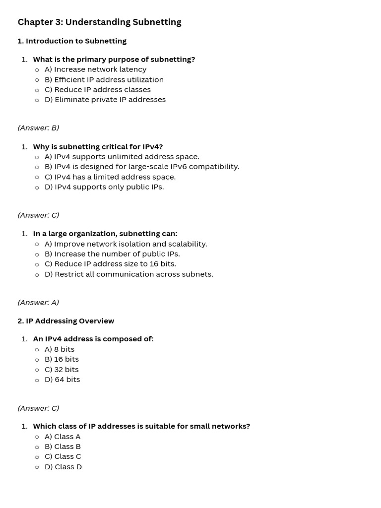 Computer Networks MCQ Lecture 07 | PDF | Ip Address | I Pv6